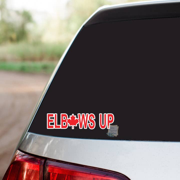 Elbows Up Car Decal – Whiskeyjack Boutique